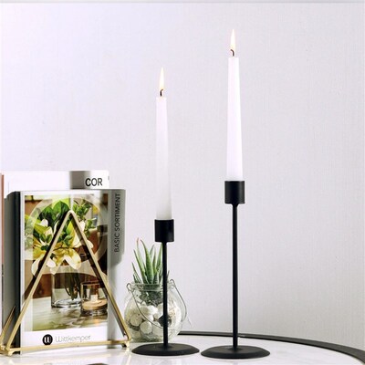 2Pcs Candle Holders Modern Metal Candlestick Wedding Candle
