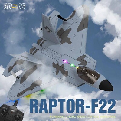 2024 New F22S 2.4G 4CH 3D6G RC Airplane Raptor F22 Warplane