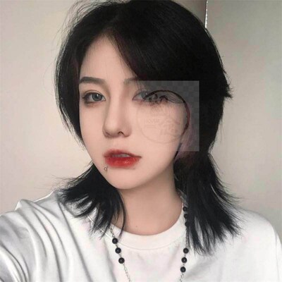 -Wolf tail wig short hair female mullet head men and women c