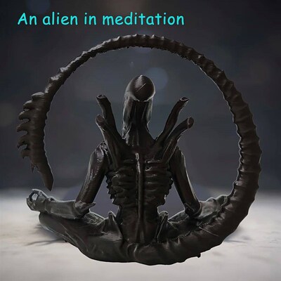 An alien ornament in meditation, creatively designed to crea