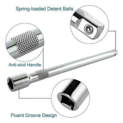1/4  3/8  1/2  Drive Extension Set Socket Ratchet Wrench Ext