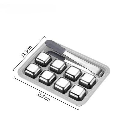 6 Piece Whiskey Ice Cubes Set with Silicone Head Tongs and I