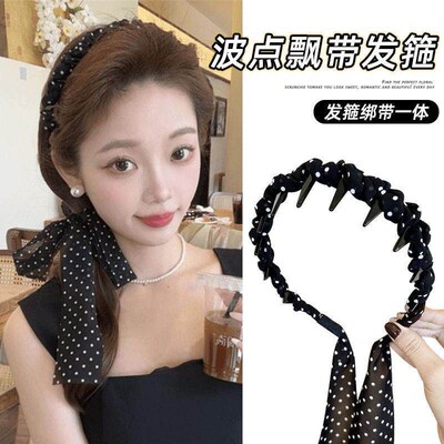 Dotted bow hairband for women, new fashionable style, elegan