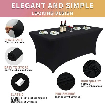 4-8FT Spandex Fitted Sretch Table ver Folding Table Rectangu