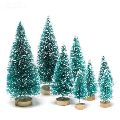 8-Piece Mini Christmas Tree Sisal Silk Cedar - Decoration Sm