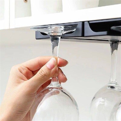 Bar Wine Glass Rack - Non-drilled Cup Holder In Kitchen And