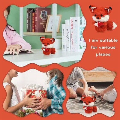 MIUSIE Fox Crocheting Starter Kits with Crochet Hooks Yarn P
