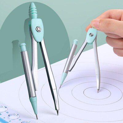 7Pcs/Set Ruler Compass with Metal box Geometry Maths Drawing