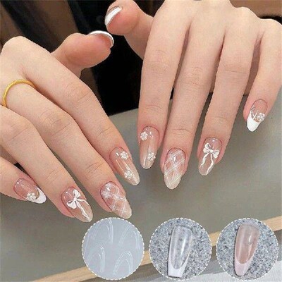 Transparent French Hollow Stickers Manicure Strip Nail