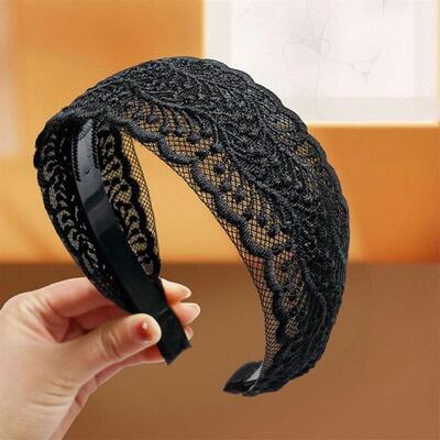 Korean  Vintage Lace Flower Hair Hoop Sweet Headband Tempera