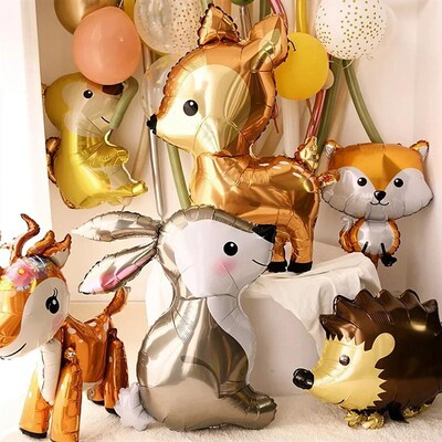 Animal Theme Foil Balloon Deer Rabbit Squirrel Safari Party