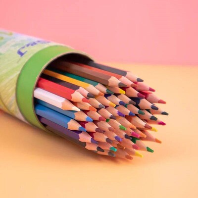Pretty Barrel 24 Color Pencils Crayons Set for Kids Kawaii S