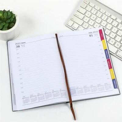 2025 Portable Agenda Book English Calendar Book A5 PU Notepa