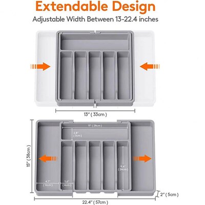 Expandable Cutlery Organizer Efficient Countertop Drawer Org