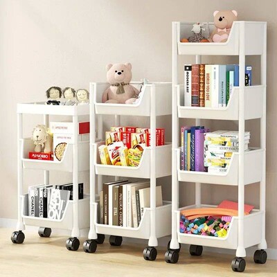 Trolley Bookshelf Kithen Storage Slit Storage Cabinet Bathro