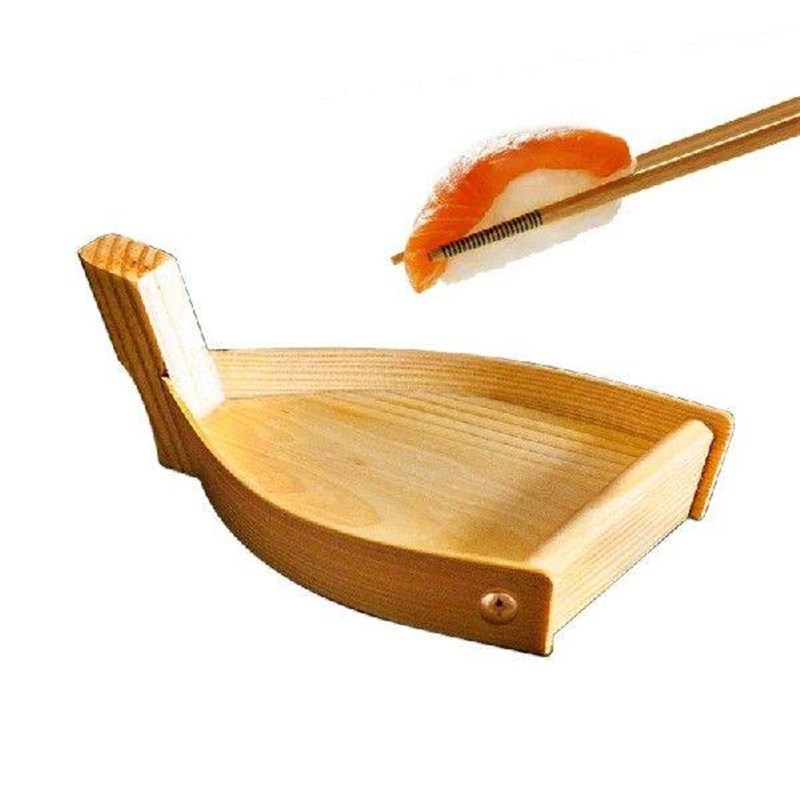 Bayonet boat Simple wooden boat Sushi plate  Creative
