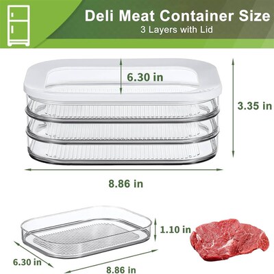Food Storage Box Containers Cold Cuts Bacon Lunch Meat
