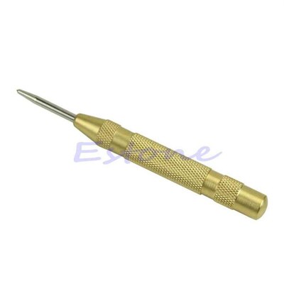 A96 Brass Automatic Center Punch 5" Spring Loaded Chrom