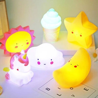 Led Night Light Baby Room Decoration Bed Stars Moon Clouds T
