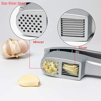 2 in 1 Multifunctional Manual Garlic Press Mincer Zinc Alloy