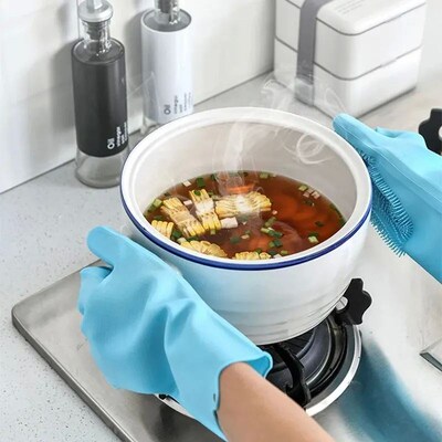 Dishwashing Cleaning Gloves Magic Silicone Rubber Dish Washi