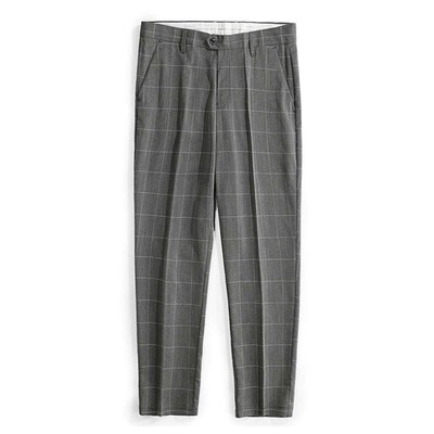 British Plai Western Pants Mens Summer Thin Youth Croppe Ko