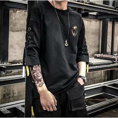 Idopy Korean Fashion Mens Set Style Lace Punk Gothic Pullov