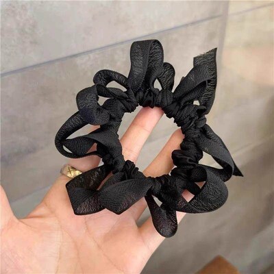 Colorful checkered large hair ties for women, cute hairstyle