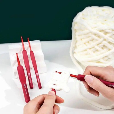 Handmade Crochet Hook Set Soft Handle Stitches Sewing Tool H