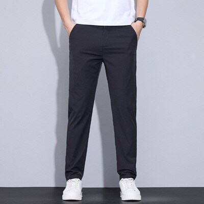Icy Silk Casual Pants for Men 2025 Summer Slim Straight Elas