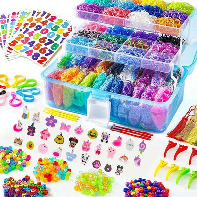 Colorful Craft Rainbow Rubber Bands Set Classic Woven Br