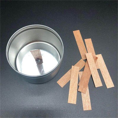 10Pcs/Bag 8mm 12.5mm 13mm Wooden Wick Candle with Sustainer