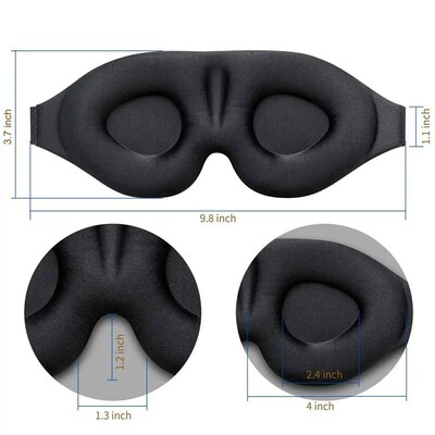 3D Sleep Mask Contoured Cup Blindfold Concave Molded Night E