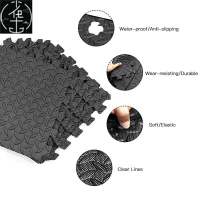 12PCS 30*30cm EVA Leaf Grain Floor Mats Gym Floor Mat Splici