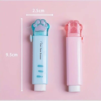 4pcs Cute Stationery Set,Kawaii School Supplies, 2 Retractab