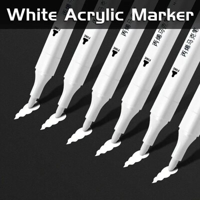 5pcs White Acrylic Marker,Permanent Pen Art Supplies for Bla