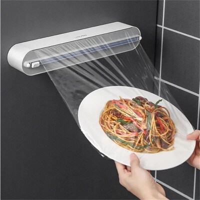 Magnetic Cling Film Wrap Dispenser Plastic Wrap Cutter Food