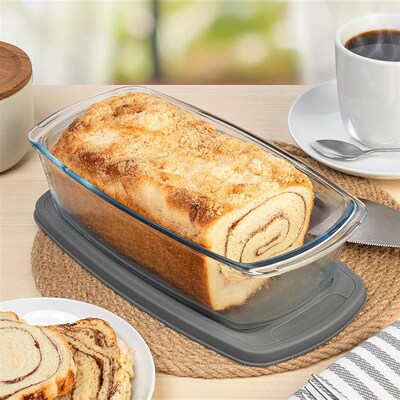 Glass Loaf Pan with Lids Meatloaf Baking Bread Cakes Dish