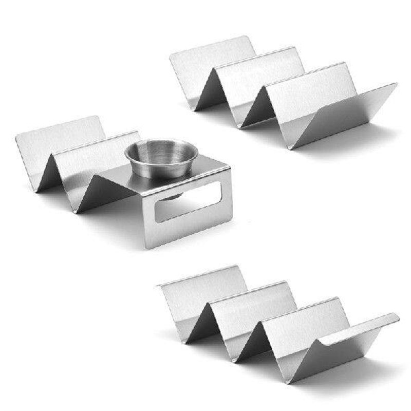 Taco Holder Stands Stainless Steel with Easy-Access Handle,