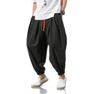 2022 Summer Style Harem Pants Men Chinese Style Casual Loose
