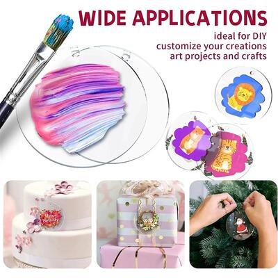Clear Round Acrylic Ornament Blanks,Acrylic Circle Disc with