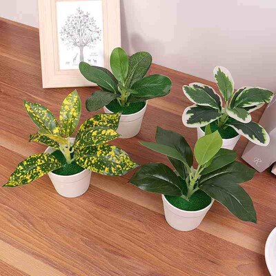 Mini Artificial Plants Bonsai Small Simulated Aloe e Pot Pla