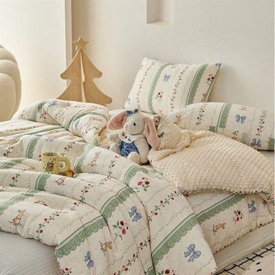 A-class mother and baby grade knitted cotton bean blanket,