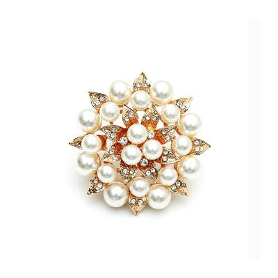 Elegant+HighEnd+Exaggerated+Diamond+Pearl+Flower+RingCreativ