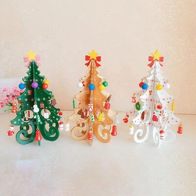 Christmas Tree Childrens Handmade DIY Stereo Wooden Christm