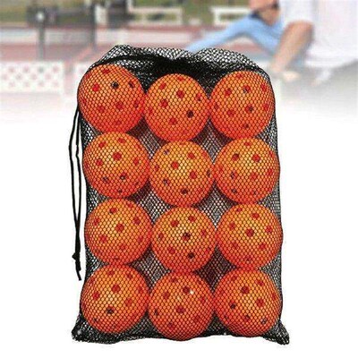 12 Pieces Pickleball Balls with 40 Small Precisely Drilled