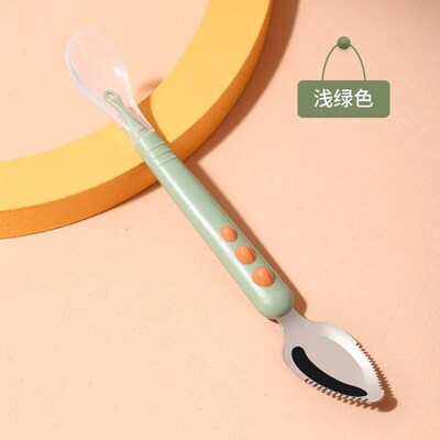 Baby Fruit Scraping Mud Spoon Feeding Spoon Soft Silicone Sp