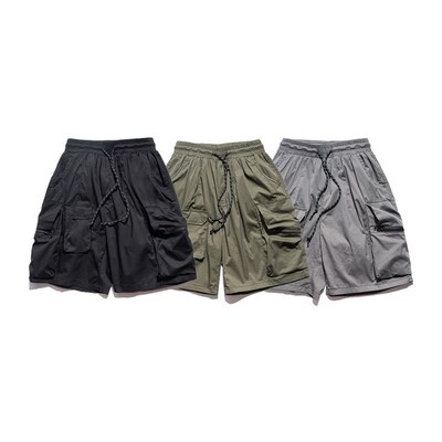 Multi-Pocket Fctional Workwear Five-point Pants Mens Casua