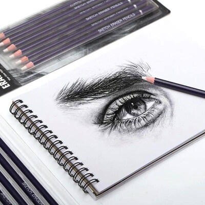 6PCS Artist Eraser Pencils Sketch Pencil Eraser Drawing Pen-