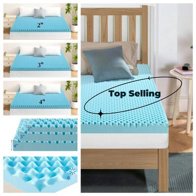 2 3 4 Inch Full Memory Foam Mattress Topper, Gel Inf